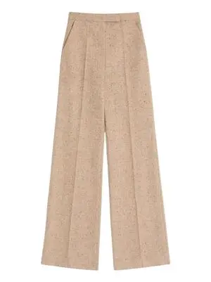 Valentino Garavani Natté Buttoned Weave Palazzo Trousers - Ivory/beige