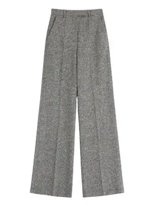Valentino Garavani Natté Buttoned Weave Palazzo Trousers - Ivory/black