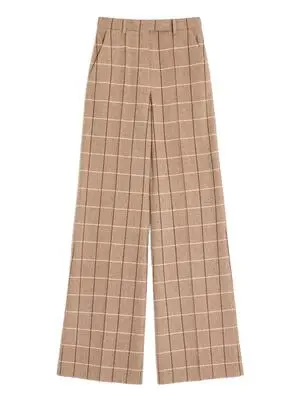 Valentino Garavani Wool Palazzo Trousers - Beige/maroon/ivory