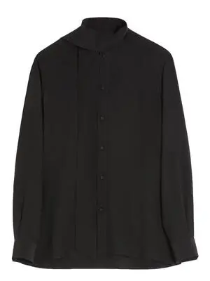 Valentino Garavani Crepe De Chine Shirt With Scarf - Black
