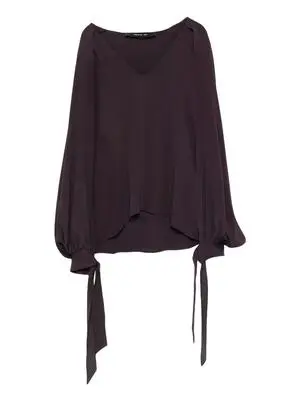 Federica Tosi Balloon-sleeve Cut-out Blouse - Purple