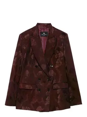 Etro Floral-jacquard Double-breasted Jacket - Red