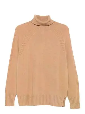 TWINSET Ribbed Turtleneck Sweater - Neutrals
