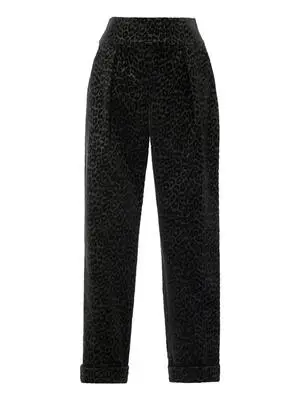 TEMPERLEY LONDON Leopard-print Velvet Trousers - Black