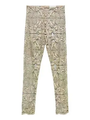 GEMY MAALOUF Lace-floral Trousers - Neutrals