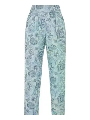 TEMPERLEY LONDON Floral-print Pleated Trousers - Blue