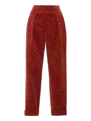 TEMPERLEY LONDON Leopard Print Trousers - Red