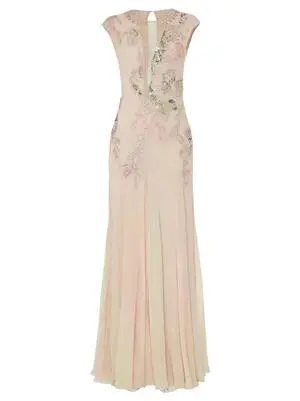 TEMPERLEY LONDON Lilly Floral-embellished Silk Gown - Pink