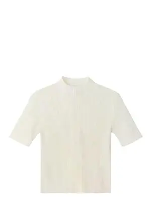 CFCL Portrait Ribbed High-neck Top - White