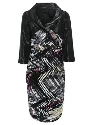 GEMY MAALOUF Geometric-print Panelled Dress - Black