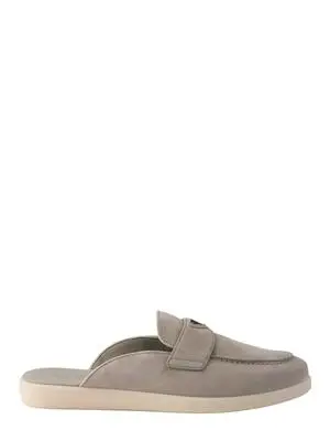 Prada Suede Slip-on Loafers - Neutrals