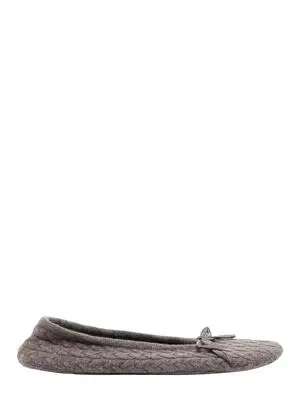 N.peal Cable Knit Slippers - Brown