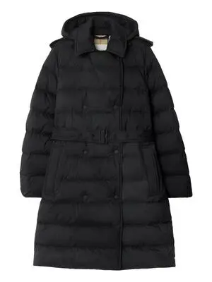 Burberry Double-breasted Belted Puffer Coat - Black