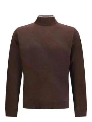 CRUNA Long-Sleeved Mock Neck Sweater Brown