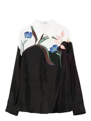 Dorothee Schumacher Floral-print Collared Shirt - Black