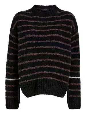 Proenza Schouler White Label Leonie Striped Wool Sweater - Black
