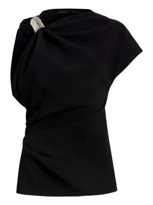 Proenza Schouler Draped Embellished Top - Black