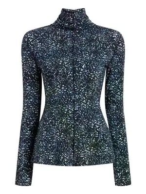 Proenza Schouler White Label Audrey Speckled Turtleneck Top - Blue