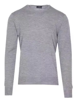 HOSIO Long-sleeve Crew-neck Wool Sweater - Grey