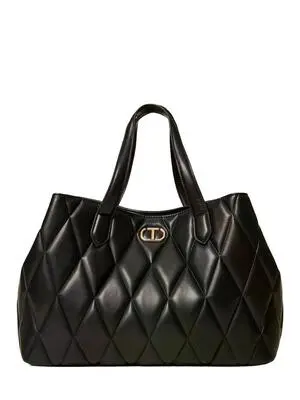 TWINSET Quilted Tote Bag With Detachable Strap - Black