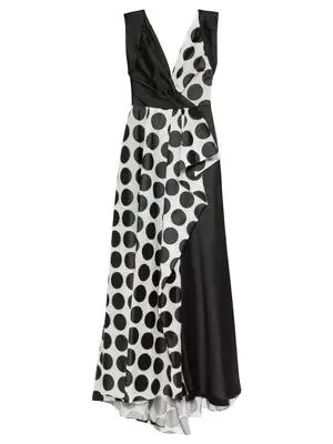 GEMY MAALOUF Polka-dot Ruffled Maxi Dress - White