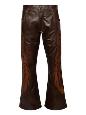 EARTHLING VIP Screaming Eagle Leather Pants - Brown