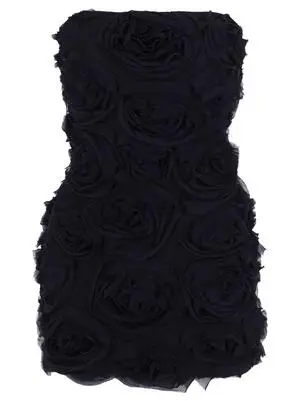 Zeynep Arçay Mini Dress With Rose Motifs - Black