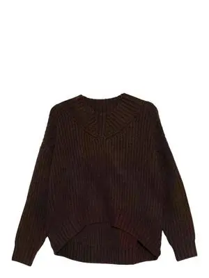 Staud Ribbed V-neck Sweater - Brown