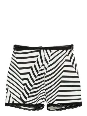 GEMY MAALOUF Stripe Lace-trimmed Shorts - Black