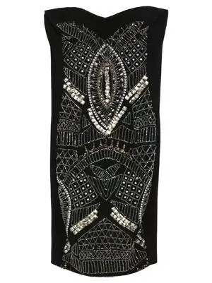 GEMY MAALOUF Embellished Strapless Mini Dress - Black