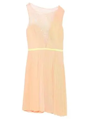 GEMY MAALOUF Pleated Mini Dress With Lace Insert - Orange