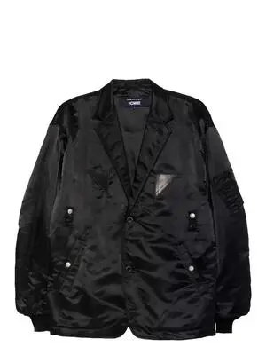 Comme Des Garçons Single-breasted Buttoned Coat - Black