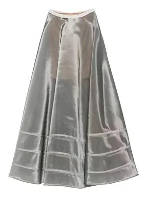 GEMY MAALOUF Metallic Tiered A-line Skirt - Silver