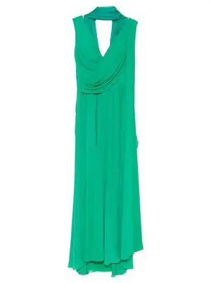GEMY MAALOUF Draped Cowl-neck Midi Dress - Green