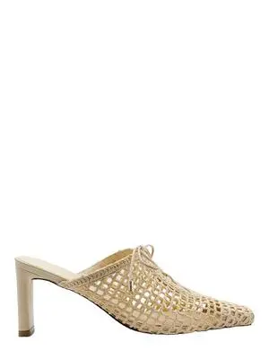 DANIELLA SHEVEL Bruna Raffia Mid-heel Sandal - Wild Straw