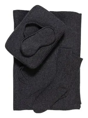 Sofia Cashmere Cashmere 4-Piece Travel Set Charcoal