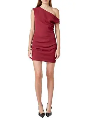 Endless Rose One-shoulder Minidress - Rosewood