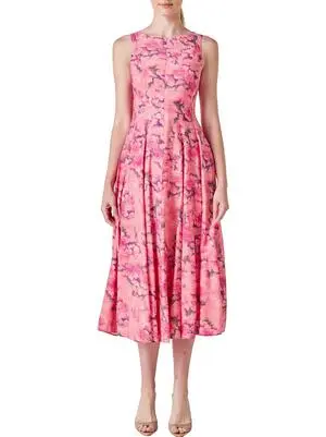 Endless Rose Floral Print Sleeveless Midi Dress - Pink Multi