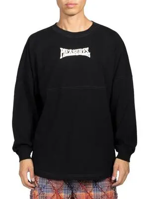 PLEASURES Bulldog Heavyweight Long Sleeve Graphic T-shirt - Black