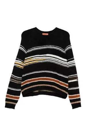 Missoni Striped Crew-neck Sweater - Black