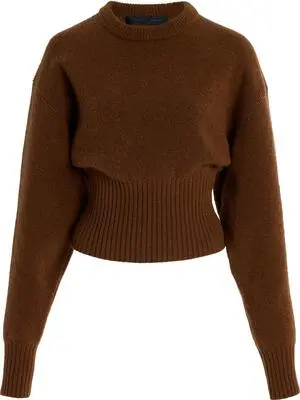 Proenza Schouler Randi Cropped Rib-knit Sweater - Brown