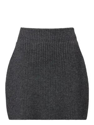 Givenchy Ribbed-knit Wool And Alpaca-blend Miniskirt - Grey