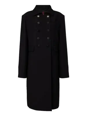 Gucci Double-g Double-breasted Wool Coat - Black