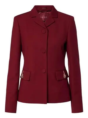 Gucci Embellished Silk And Wool Jacket - Burgundy