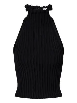 Alaïa Ribbed-knit Turtleneck Top - Black