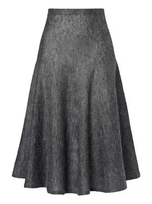 Alaïa Mohair And Wool-blend Midi Skirt - Grey