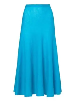 Alaïa Circle Mohair And Wool-blend Midi Skirt - Blue