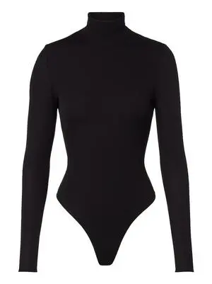 Alaïa Open-back Jersey Bodysuit - Black