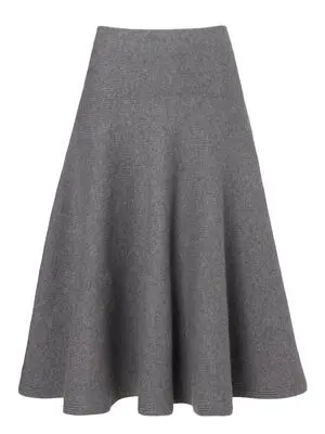 Alaïa Cashmere-blend Midi Skirt - Grey