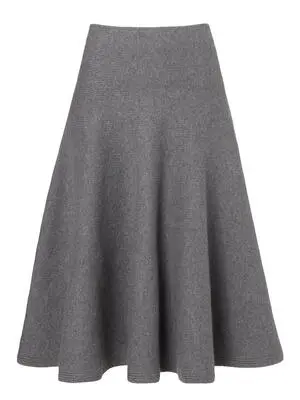Alaïa Cashmere-blend Midi Skirt - Grey
